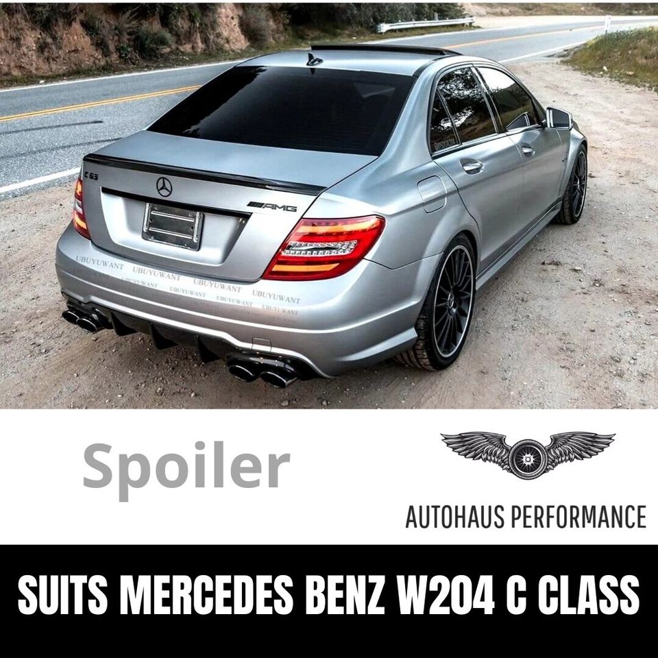 Gloss Black Spoiler to suit Mercedes Benz W204 C204 C class Sedan Coup ...