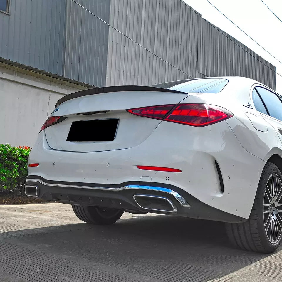 Mercedes Benz W206 C Class C63 STYLE Gloss Black Rear Boot Spoiler lip ...