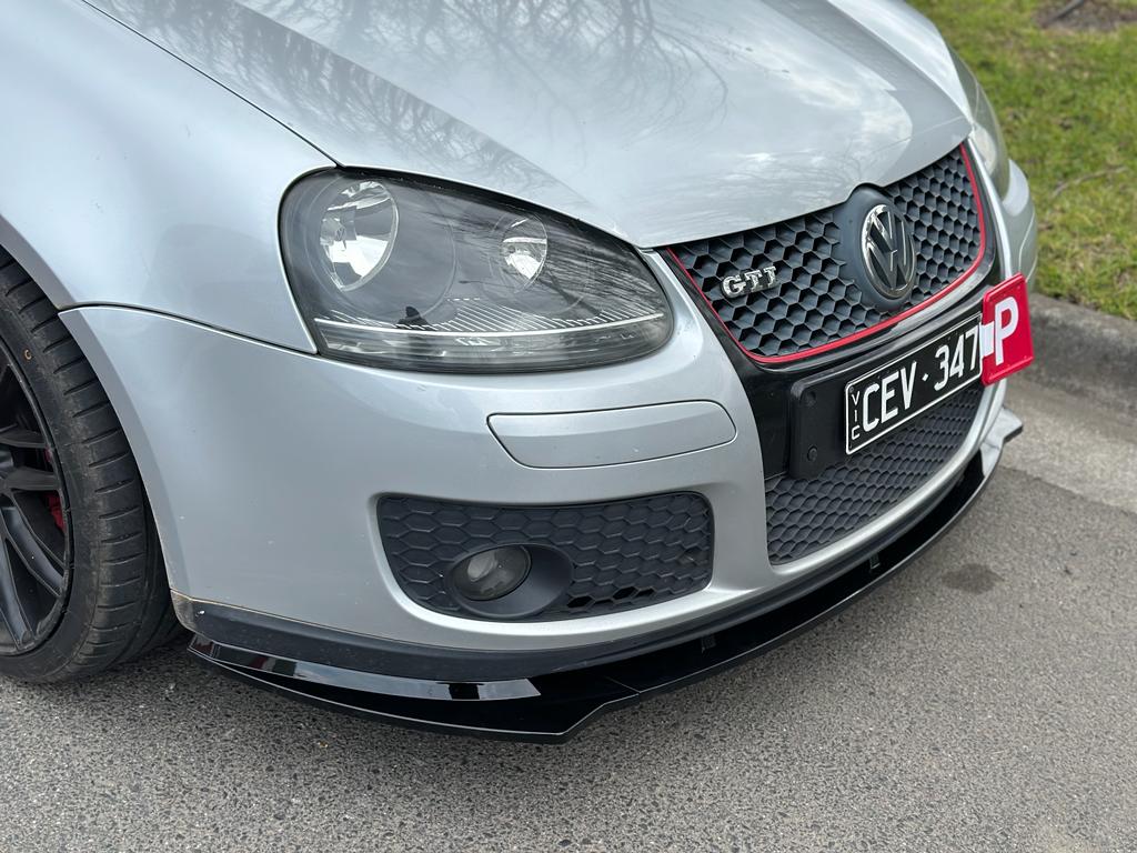 Gloss Black front lip splitter to suit VW Volkswagen Golf MK5 GTI ...