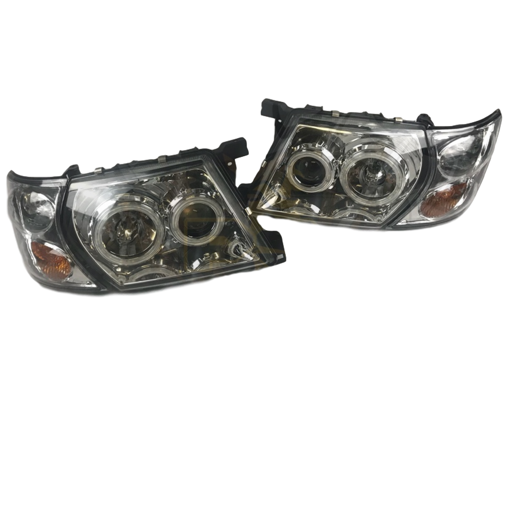 CLEAR LED HEADLIGHTS + INDICATORS TO SUIT NISSAN PATROL GU 1997-2007 4 ...