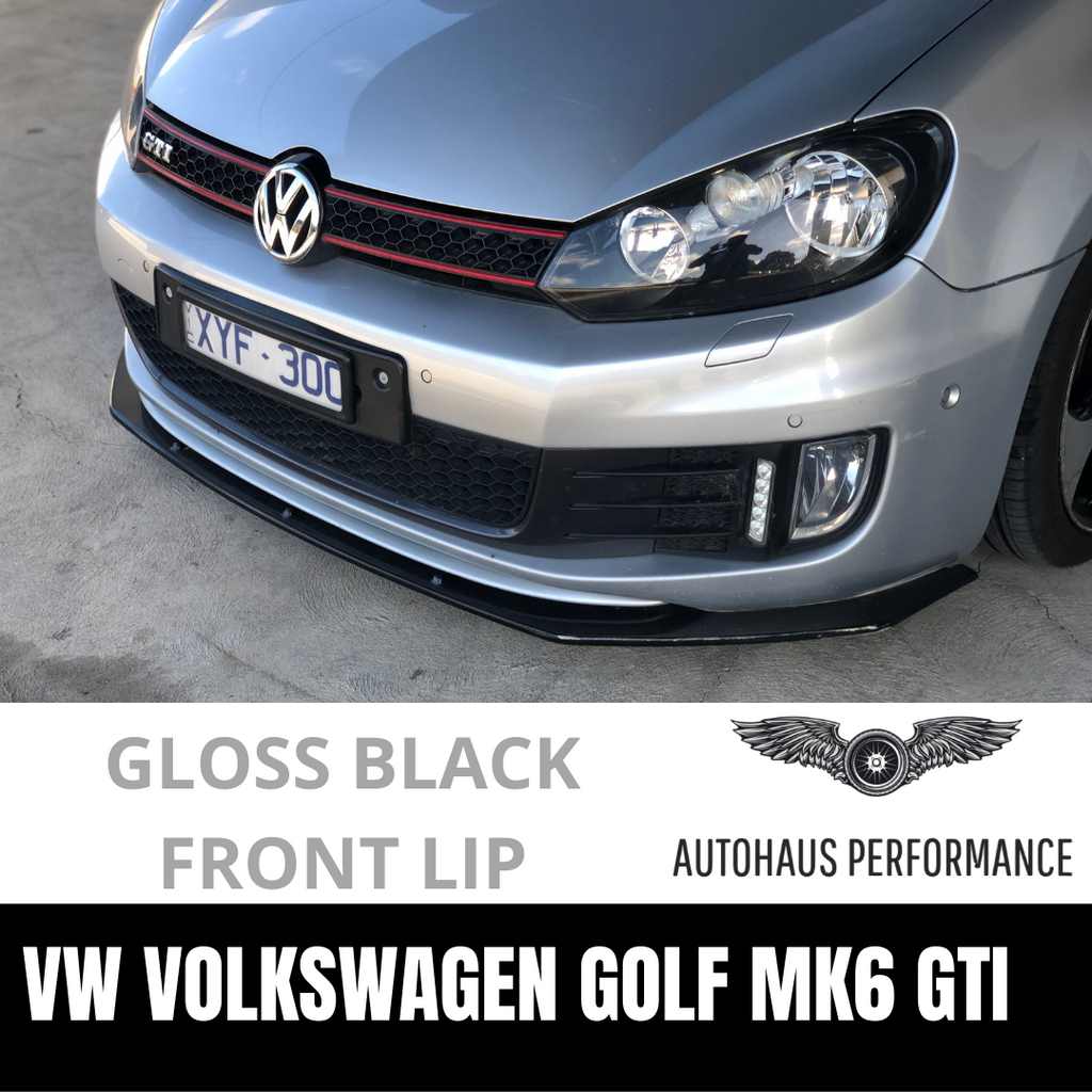 Gloss Black VW Golf MK6 Volkswagen Golf GTI Front Splitter Lip ...